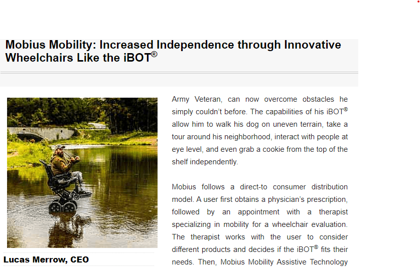 Med Tech Magazine Article | Mobius Mobility